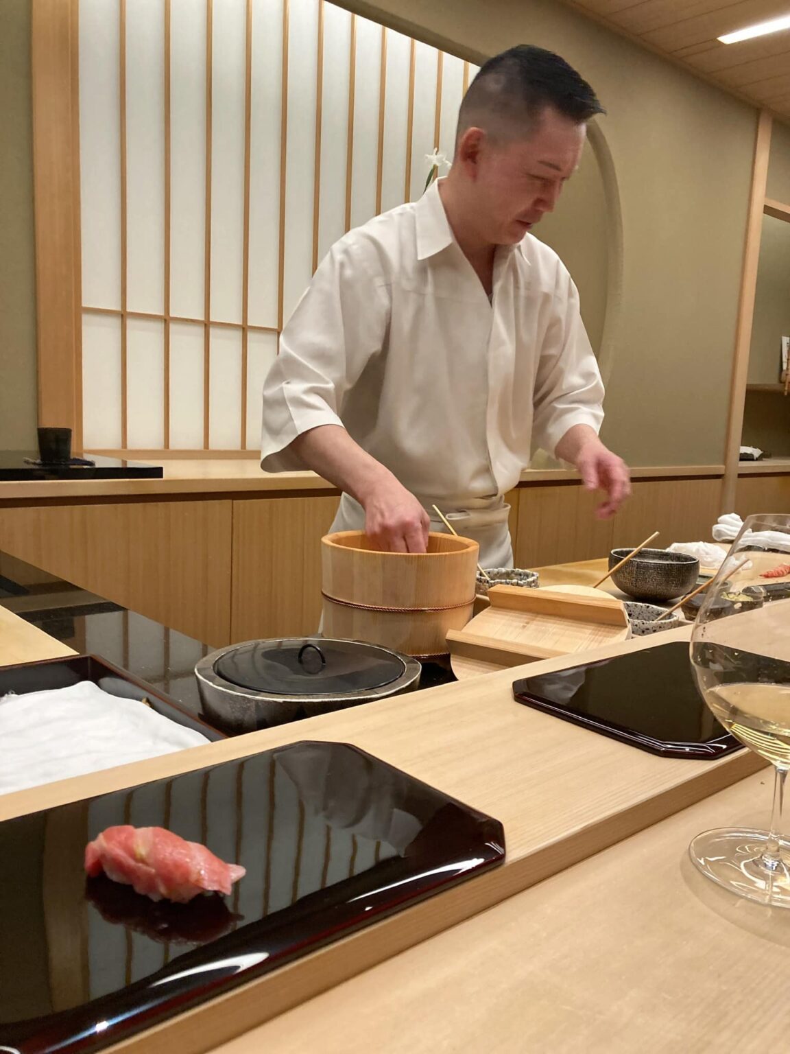 Harutaka (青空), a sushi restaurant in Ginza that has won three Michelin ...